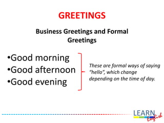 Greetings class guide | PPT