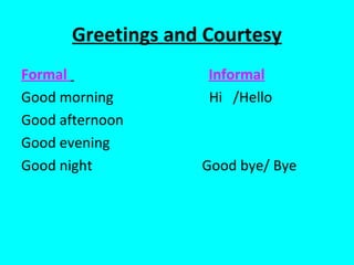 Greetings and courtesy | PPT