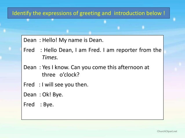 Greetings and introduction | PPTX