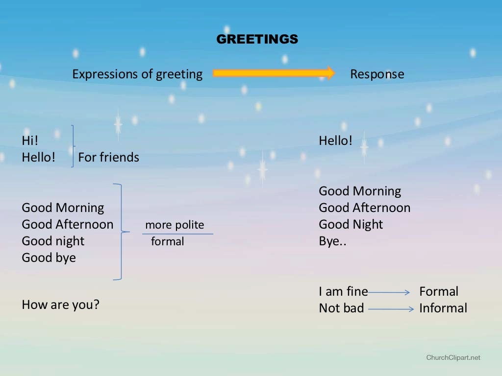Greetings and introduction
