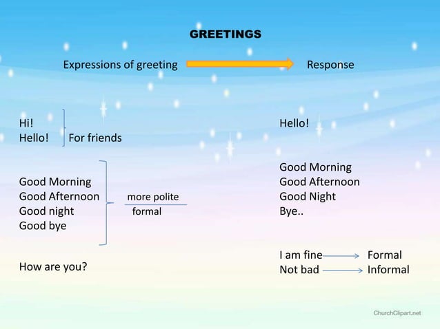 Greetings and introduction | PPT