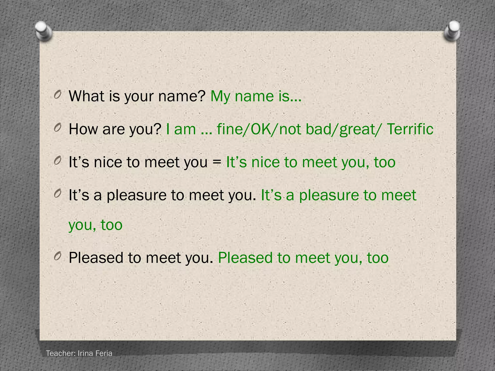 Greetings and introductions | PPTX