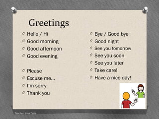 Greetings and introductions | PPTX