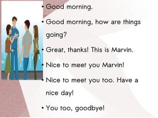 Greetings and introductions simple dialogs | PPT