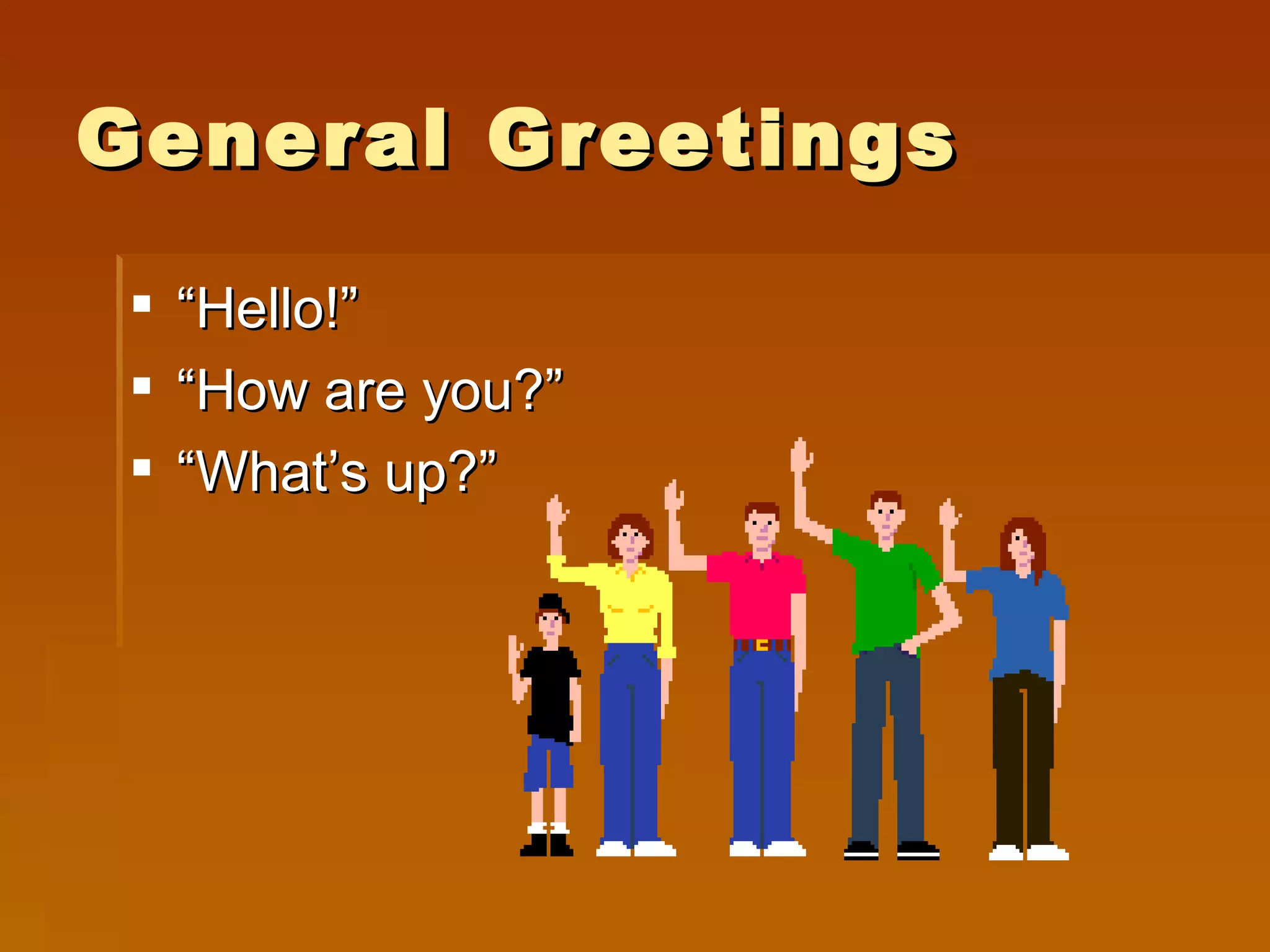 Greetings and introductions slideshow | PPT