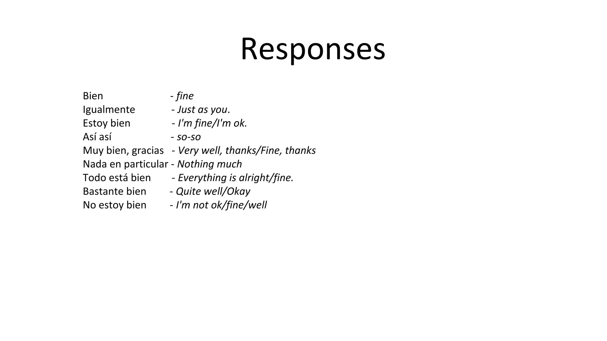 Greetings and responses | PPT