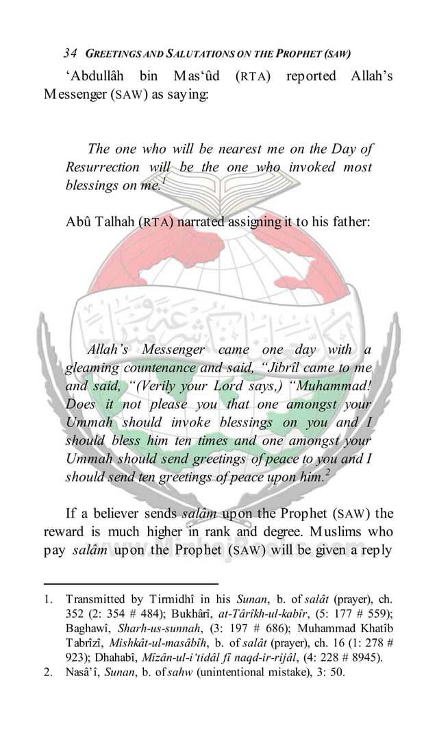 Greetings and Salutations on the Holy Prophet (SAW) | PDF