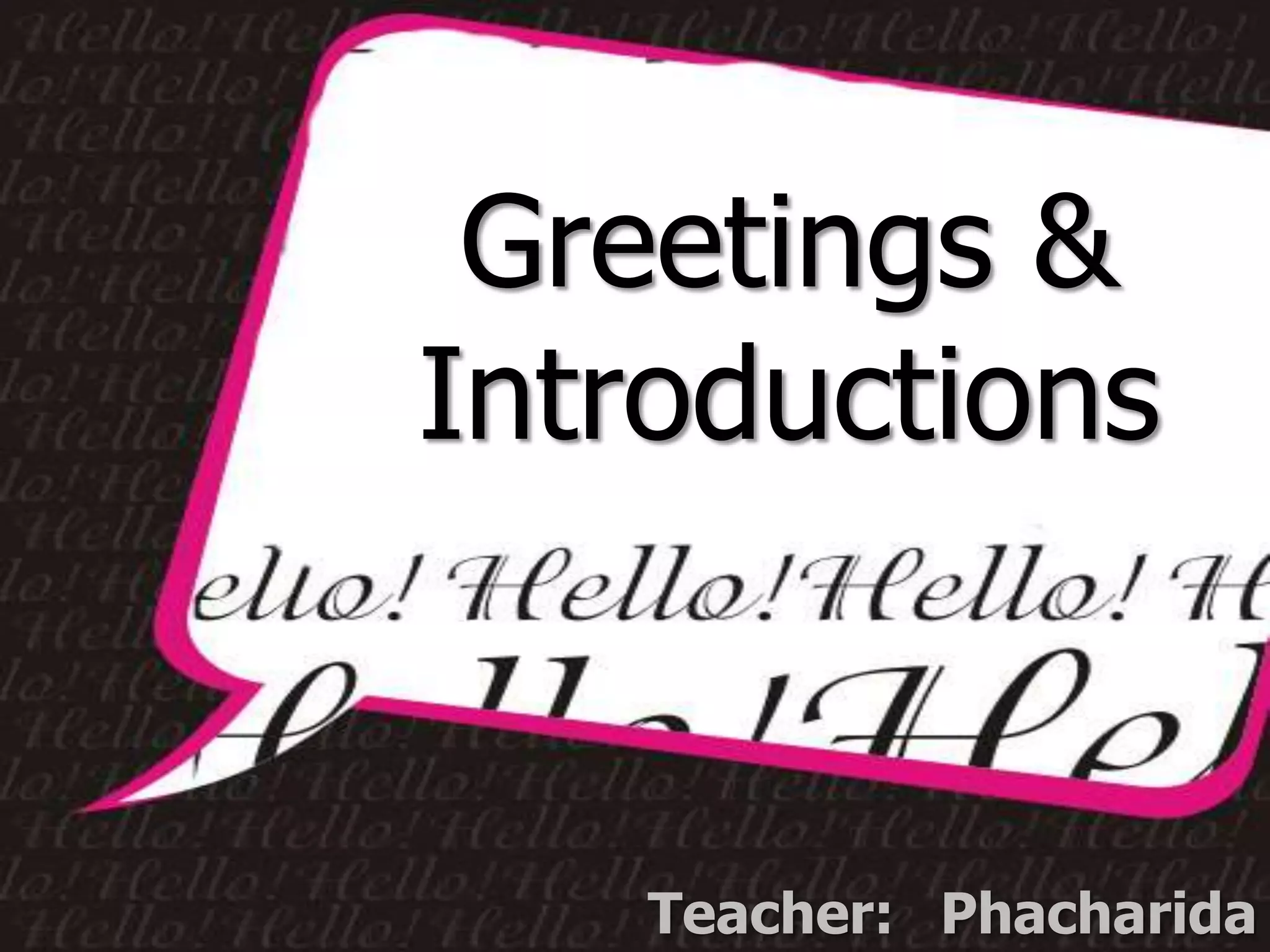 Greetings& introductions 1 | PPTX