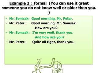 Greetings& introductions 1 | PPTX | Birthday | Personal Celebrations ...