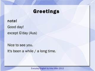 Greetings, introductions | ODP