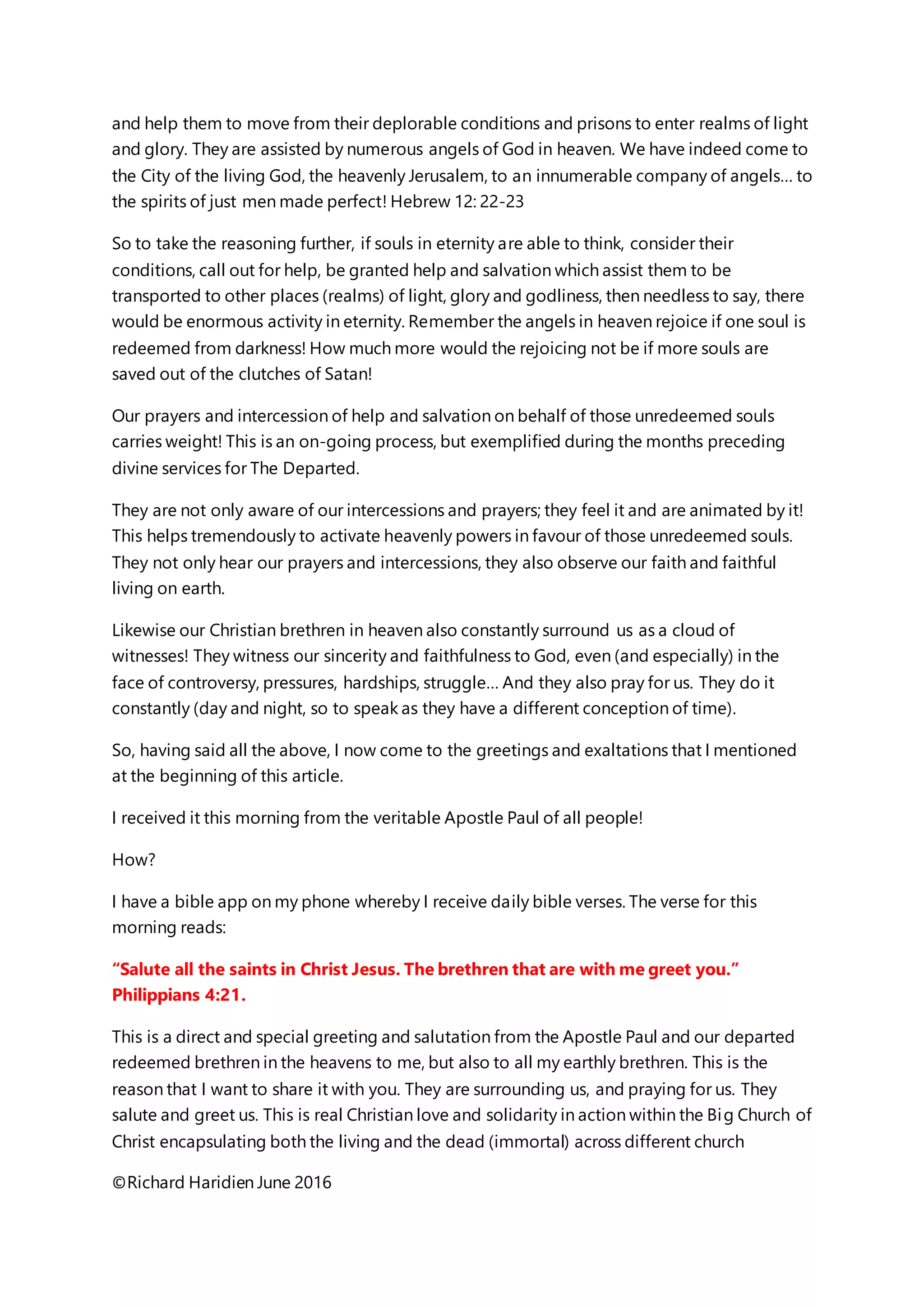 Greetings & salutations from Heaven | DOCX