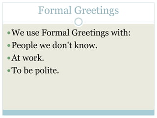 Greetings | PPT