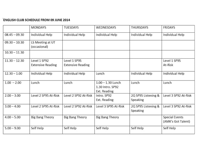 English Club Introduction