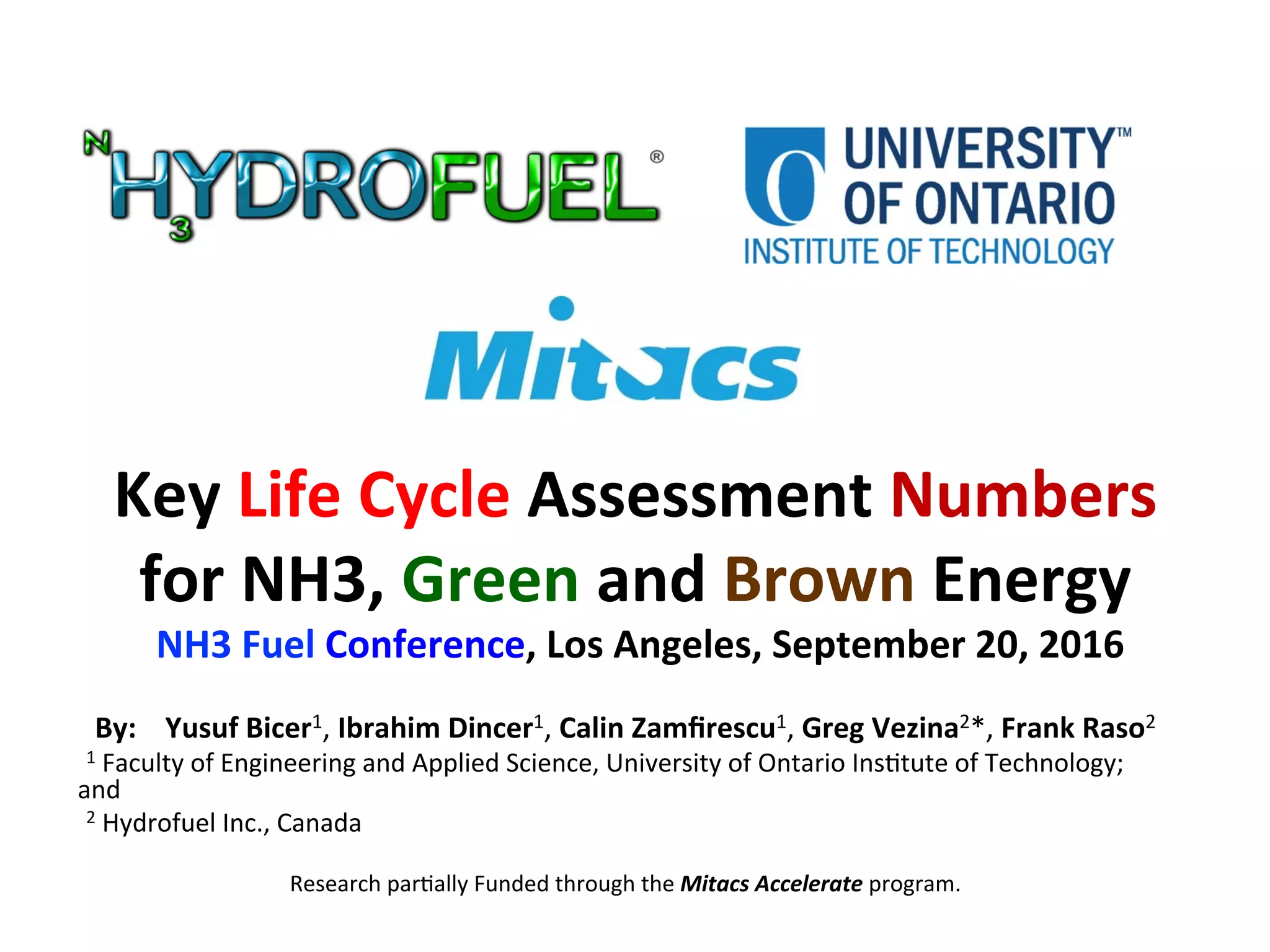 Greg vezina-key-life-cycle-numbers-for-nh3-green-and-brown-energy ...