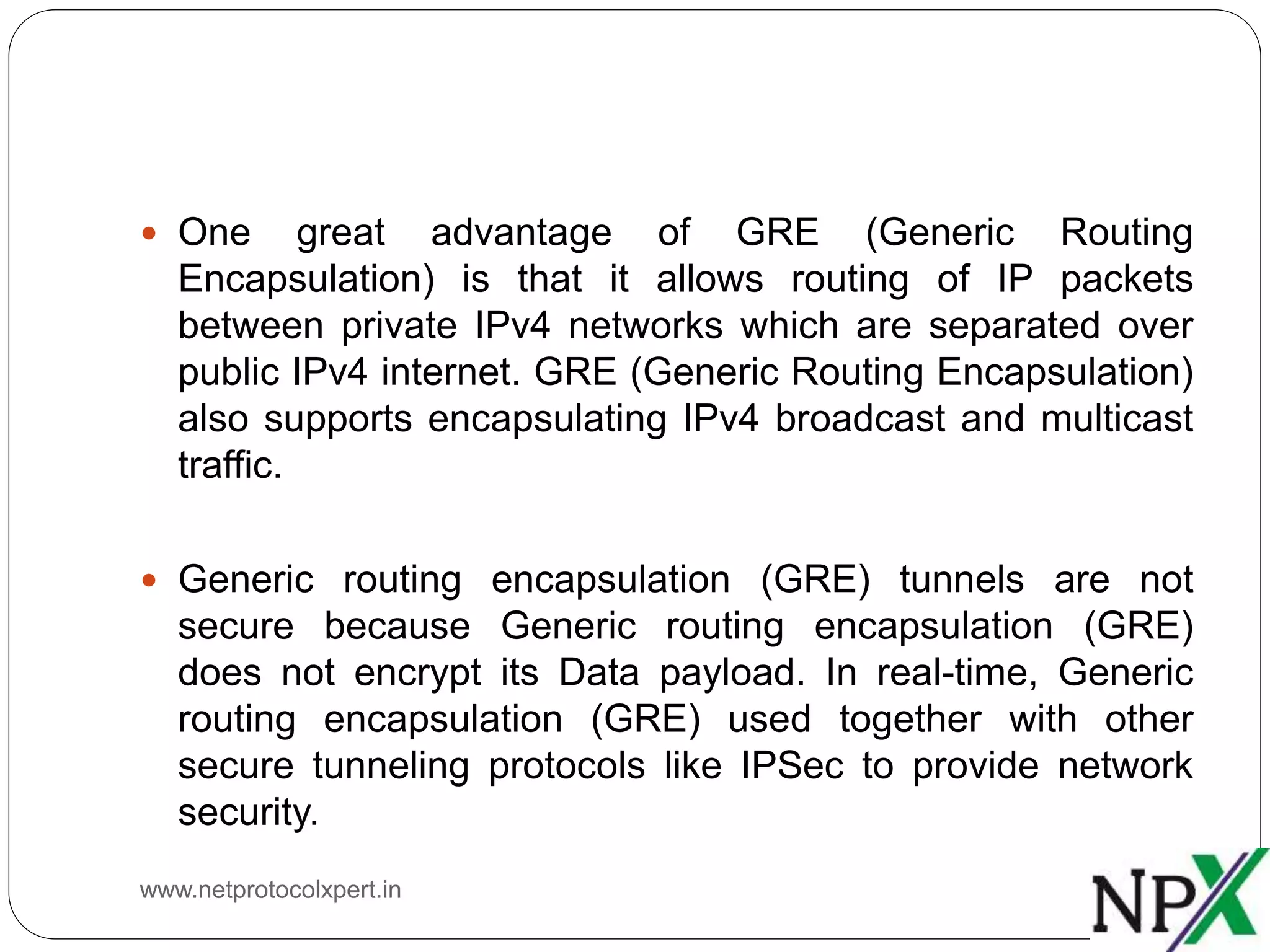 Gre Generic Routing Encapsulation Pptx Computer Networking