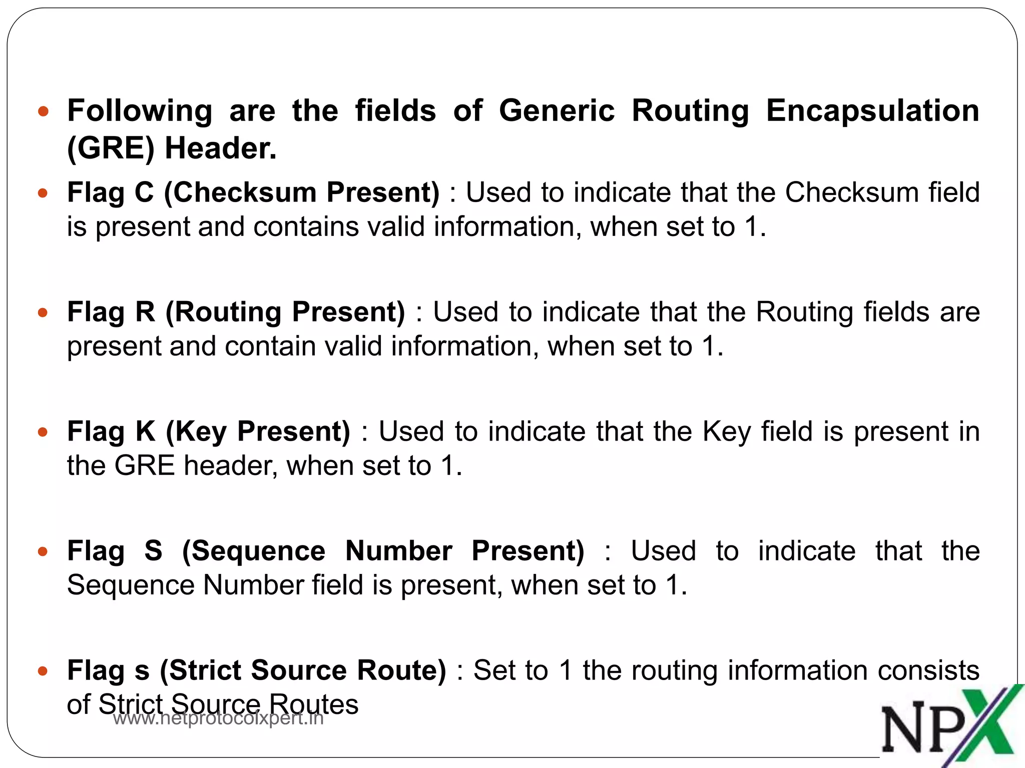 GRE (Generic Routing Encapsulation) | PPTX