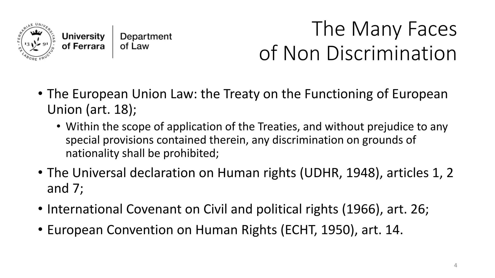 Non Discrimination Principle and the OECD Model | PPT