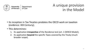 Non Discrimination Principle and the OECD Model | PPTX