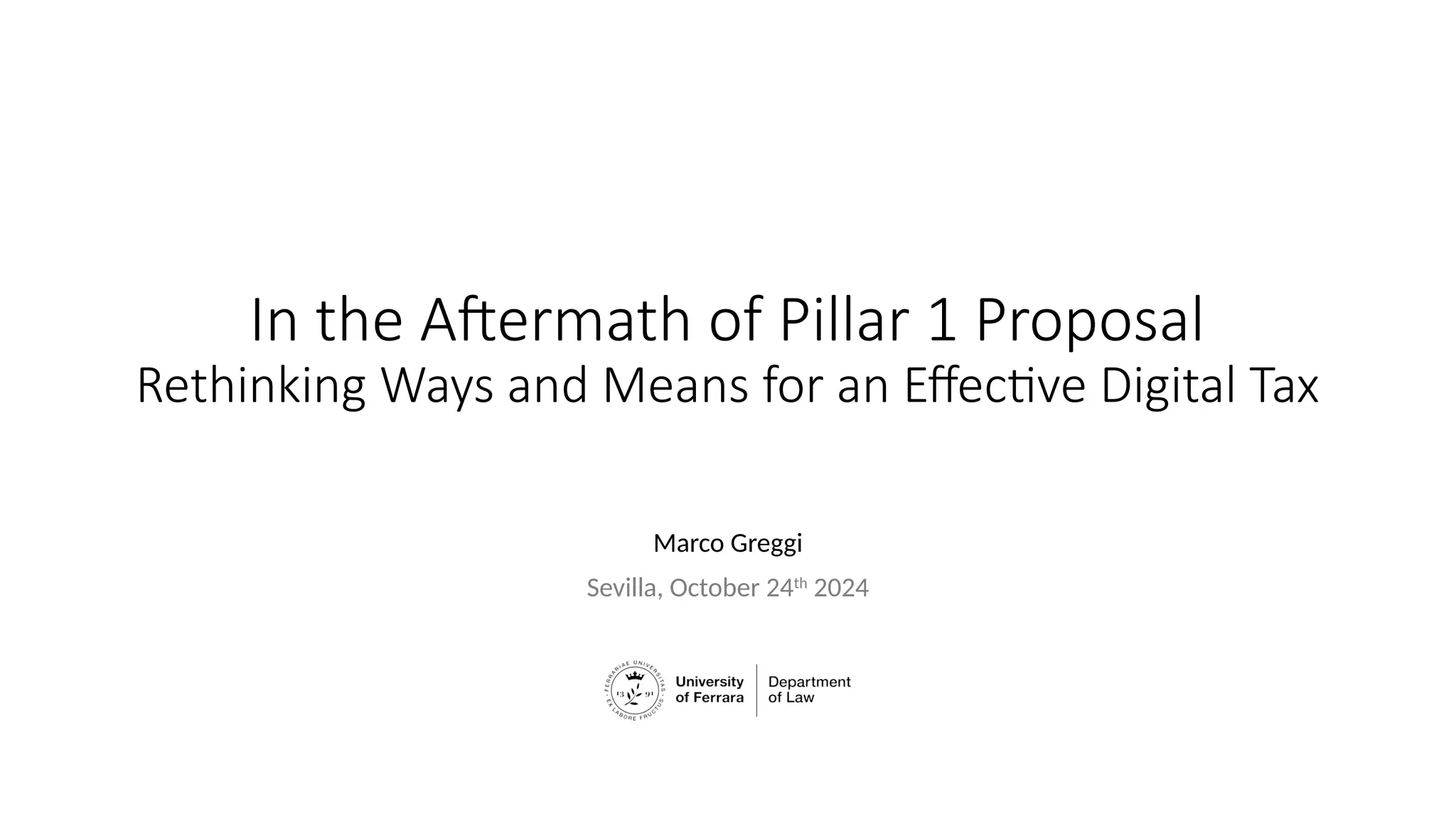 In the Aftermath of Pillar 1 Proposal - Rethinking Ways and Means for ...