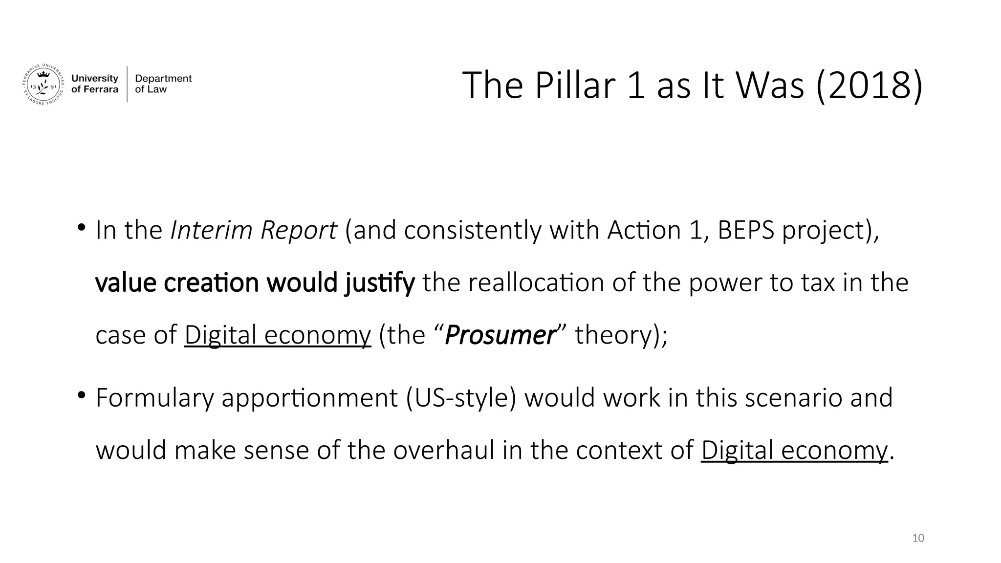 In the Aftermath of Pillar 1 Proposal - Rethinking Ways and Means for ...