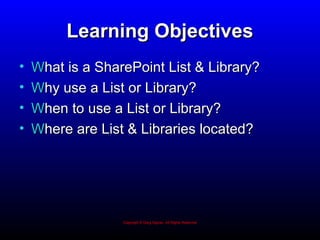 Understanding SharePoint 2010 Lists & Libraries | PPT