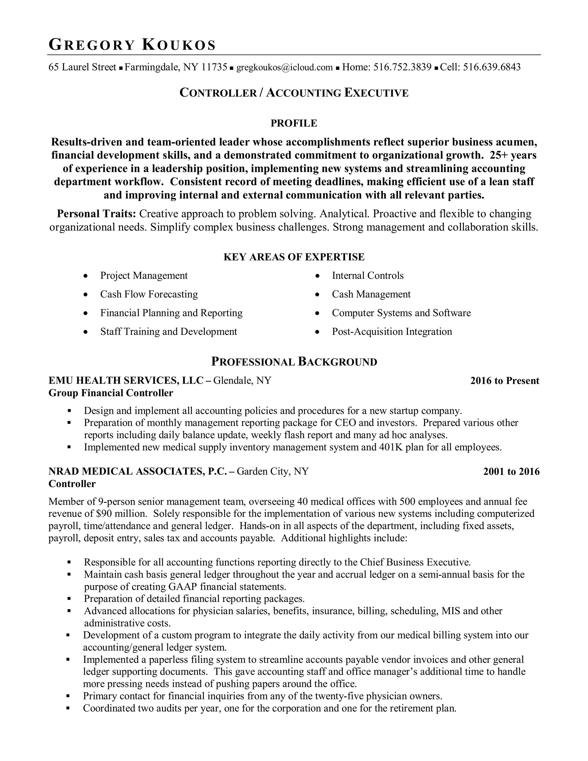 Greg koukos resume | PDF