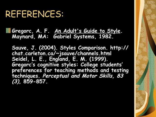 Gregorc Style Delineator | PPT | Education