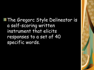 Gregorc Style Delineator | PPT