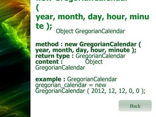 Gregorian calendar class | PPTX | Programming Languages | Computing