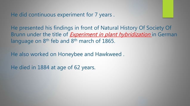 Gregor john mendel (1822 1884) | PPT