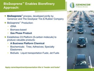 BioIsoprene-BioChemicals and BioFuels Applications - Gregory Bohlmann ...