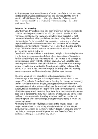 Gregory crewdson – ART3 - Section A | PDF