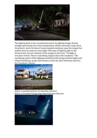 Gregory crewdson – ART3 - Section A | PDF
