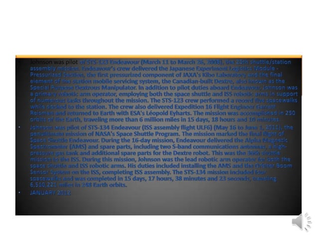 Gregory h johnson Fourth Grade Astronaut Biography | PPTX | Celebrity ...