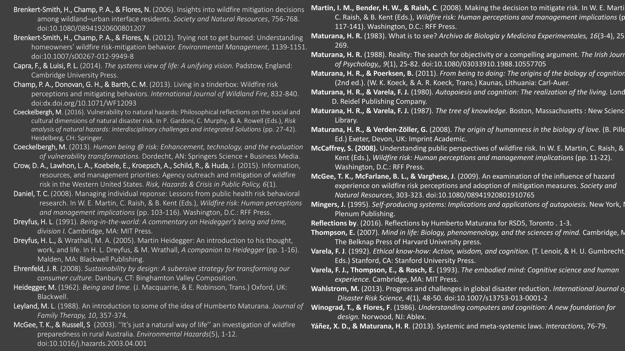 Wildfire Risk Adaptation as Worldmaking: A look at human dimensions | PDF