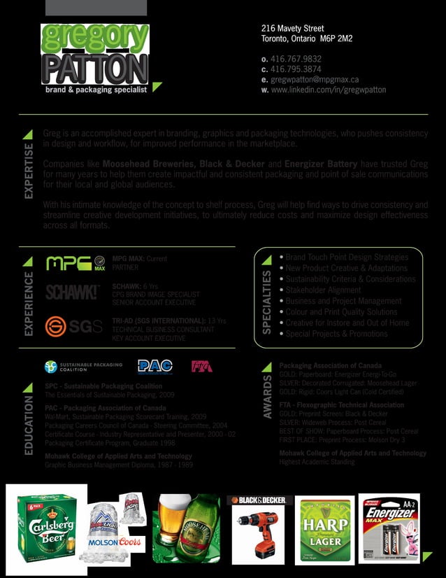 Greg Patton 1page | PDF | Business | Business and Finance