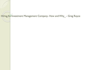 Greg Royce GLG Man | PPT