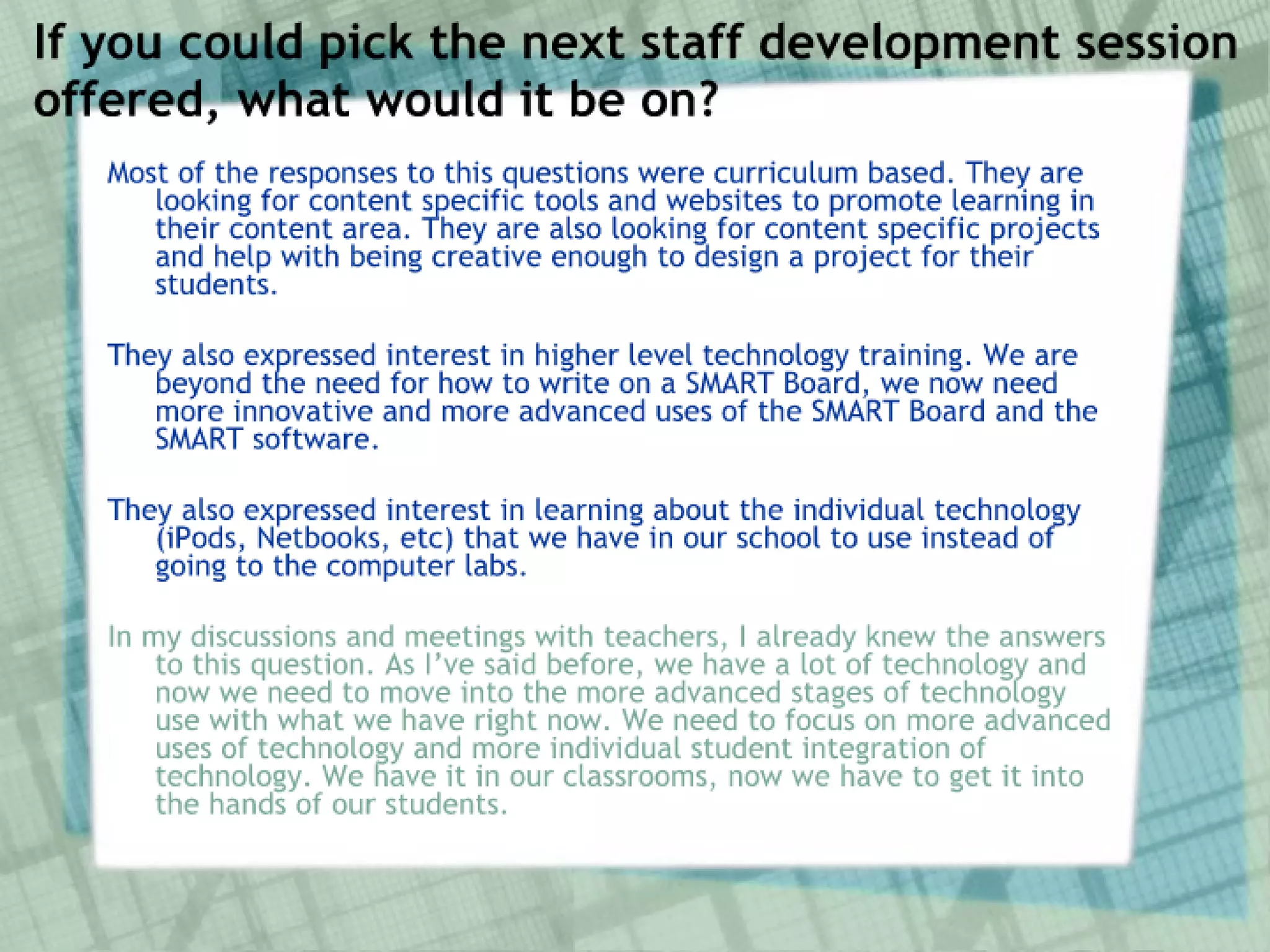 Needs Assessment - Gregson (EDTC 6140) | PDF | Educational Assessment ...