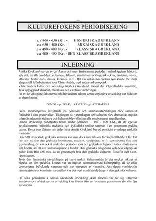 Antika Greklands kulturhistoria | PDF
