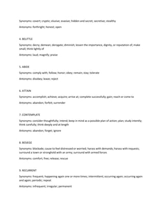 Gre Master Word List | PDF