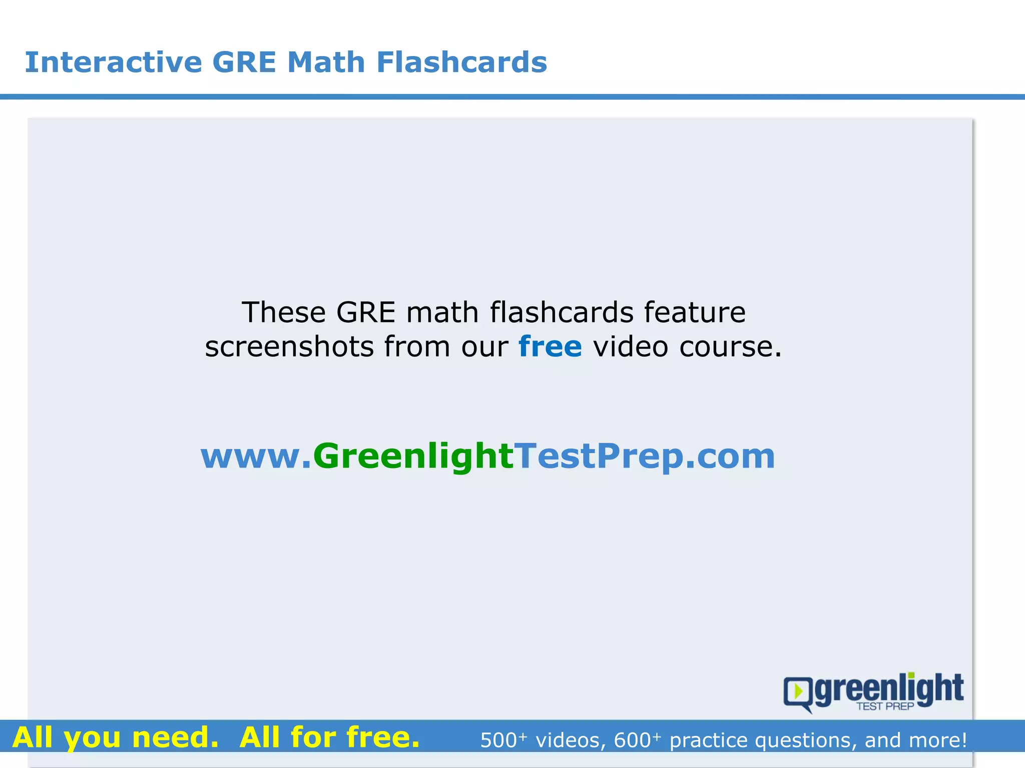 Interactive Flashcards for GRE Math | PDF