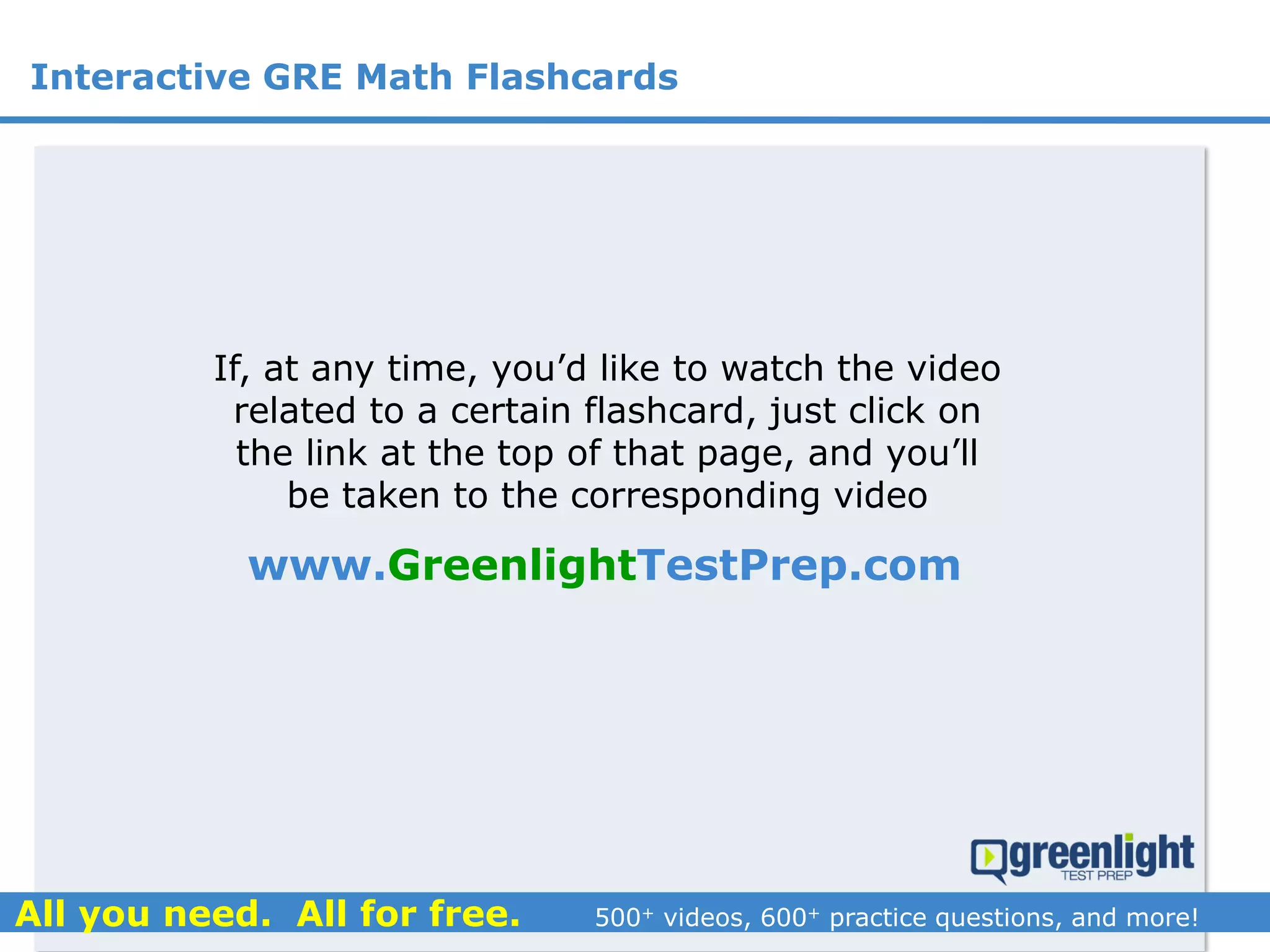 Interactive Flashcards for GRE Math | PDF