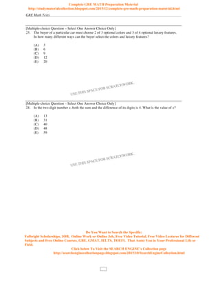 Gre math practice test 5 | PDF