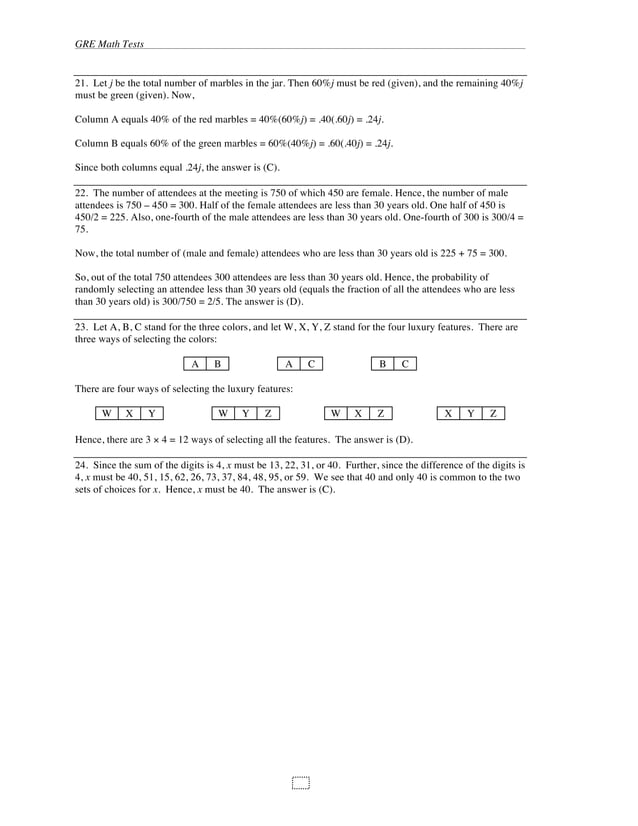 Gre math practice test 5 | PDF