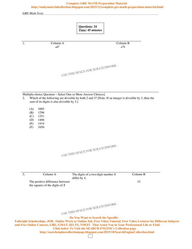 Gre math practice test 5 | PDF