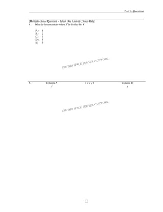Gre math practice test 5 | PDF