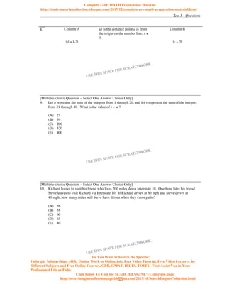 Gre math practice test 5 | PDF