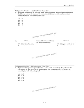 Gre math practice test 5 | PDF