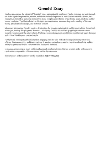 Grendel Essay | PDF