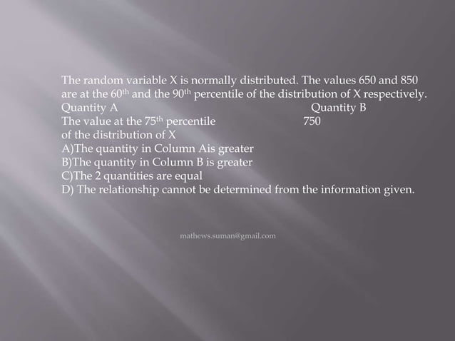 GRE NORMAL DISTRIBUTION PROBLEMS | PPT